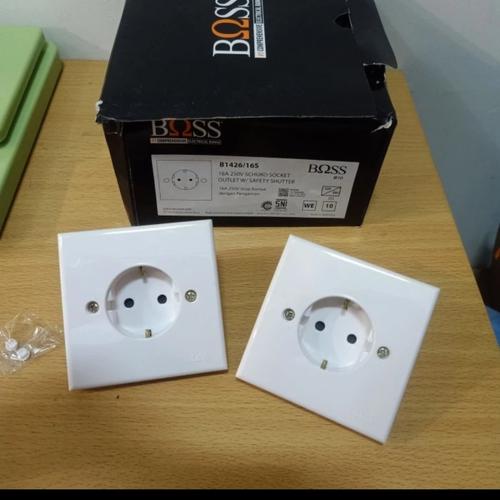 Jual BOSS SCHUKO SOCKET 16A Stop Kontak Saklar Engkel Saklar Seri Boss ...