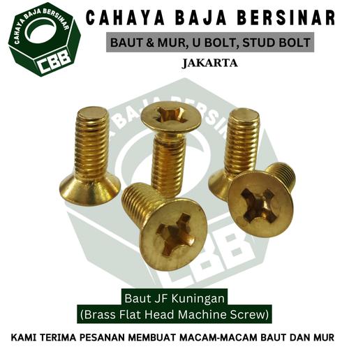 Jual Baut JF Kuningan M6 x (30mm - 70mm) / Brass Flat Head Machine ...