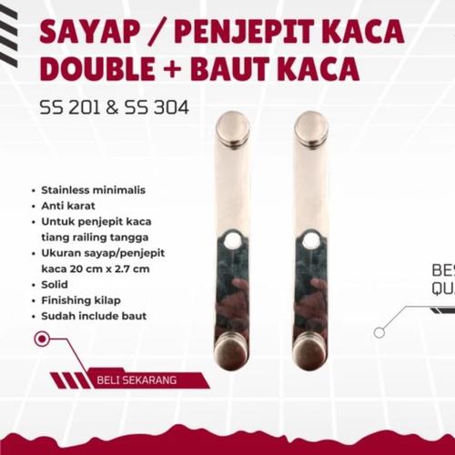 Jual sayap spider penjepit kaca / bracket kaca tiang railing reling 304 ...