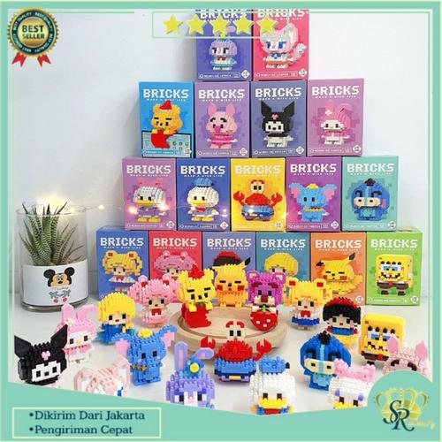 Promo DIY Susun Blok Bangunan Mini Kartun Bricks DIY Mainan Balok Nano ...