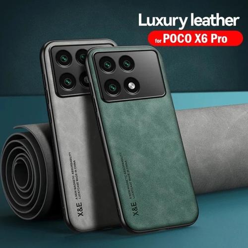 Jual Case POCO X6 PRO 5G Luxury Silky Feel Leather Back Casing X6 Pro ...
