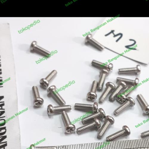 Jual Baut M2 JP Stainless Panjang 3mm 4mm 5mm 6mm 8mm 10mm isi 50pcs ...