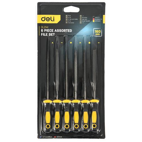 Promo Deli Mini File / Set Alat Kikir Besi 6Pcs 3x140mm High-quality ...