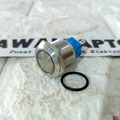 Jual push lock 19mm led saklar push on off 19mm latching 12v 220v metal ...