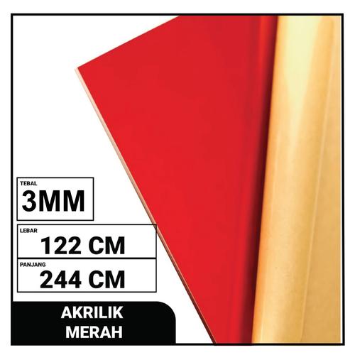 Jual akrilik 3mm lembaran merah akrilik merah 3mm 122 x 244 - Kota ...