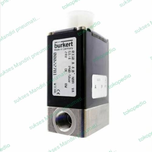 Jual SOLENOID VALVE BURKERT 0330 A 4,0 NBR VA G1/4 PN0-5BAR 24V DC 8W ...