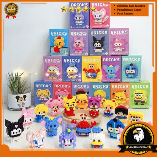 Promo DIY Susun Blok Bangunan Mini Kartun Bricks DIY Mainan Balok Nano ...