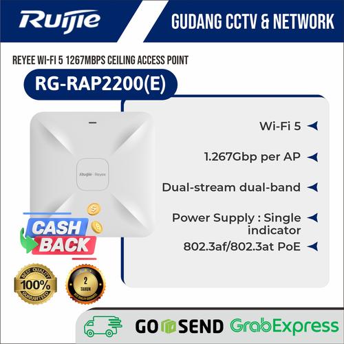 Jual RUIJIE RG-RAP2200(E) Reyee Wi-Fi 5 1267Mbps Ceiling Access Point ...