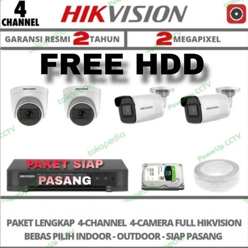 Jual PAKET CCTV HIKVISION AUDIO SERIES 4 CHANNEL 4 CAMERA 2MP TURBO HD 1080 - Jakarta Barat ...
