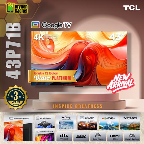Jual TCL 43P71B Smart Google TV 43" 4K 120Hz Android 12 Dolby Vision ...