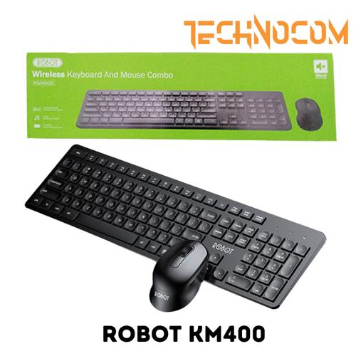 Jual ROBOT KM4000 WIRELESS KEYBOARD AND MOUSE COMBO SILENT KEY BLACK ...