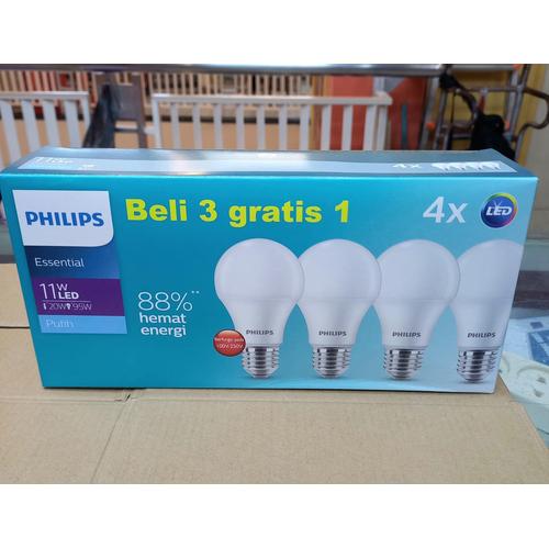 Jual Lampu Paket LED Essential Bulb Multipack 11 W 11 Watt Philips ...