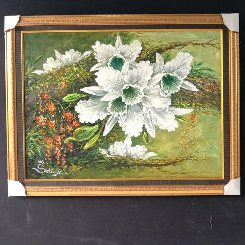 Jual lukisan bunga anggrek+frame - Kab. Bandung - Aliff art | Tokopedia