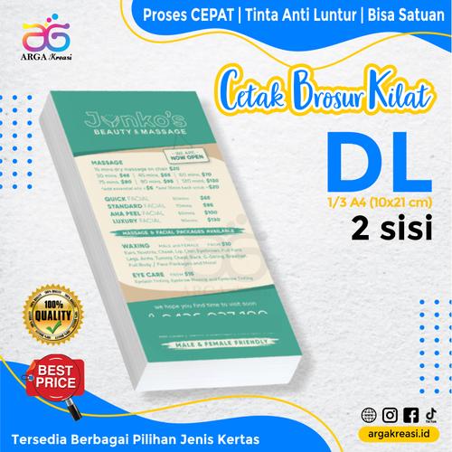 Jual Cetak Brosur DL 2 sisi 1/3 A4 Flyer Print Pamflet Leaflet Murah - Art Paper 120, 500 Lembar ...