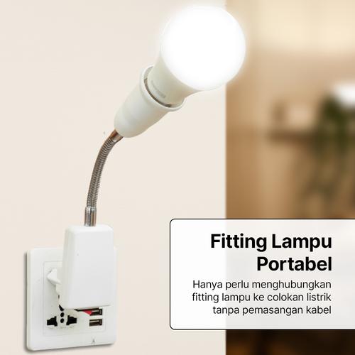 Promo Konektor Fitting Saklar Lampu Bohlam E27 Adapter Colokan Listrik ...
