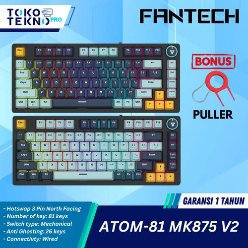Promo Fantech Atom81 MK875 V2 Wired Mechanical Gaming Keyboard Mizu ...