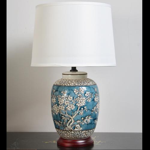 Jual Lampu Meja Hias Ruangan Keramik / Azure Sakura Table Lamp EB Home ...