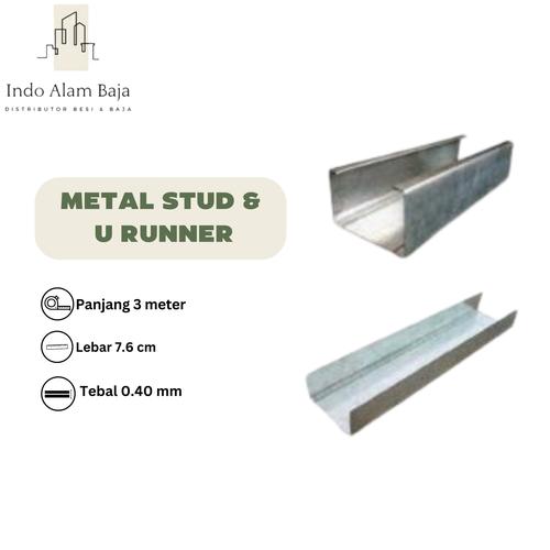 Jual METAL STUD RANGKA PARTISI GYPSUM U RUNNER 76 x 0.35 - METAL RUNNER ...