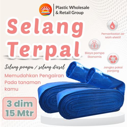 Jual Selang Terpal Diesel 3 Dim / 3 Inch Panjang 15 Meter BIRU HIJAU ...