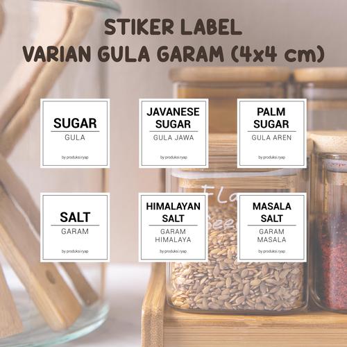 Jual Stiker Label Bumbu Dapur - Varian Gula Garam - Anti Air - Paket ...