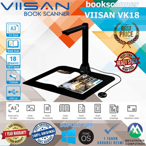 Jual SCANNER VIISAN VK18 BOOKSCANNER SCANNER A3 (18 Megapixel - A3 ...