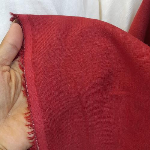 Jual kain/pure linen/linen polos/linen impor/harga per 1meter - merah ...
