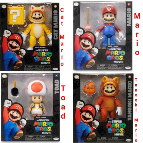 Promo Super Mario Bros Cat Mario Toad Tanooki Action Figure with ...