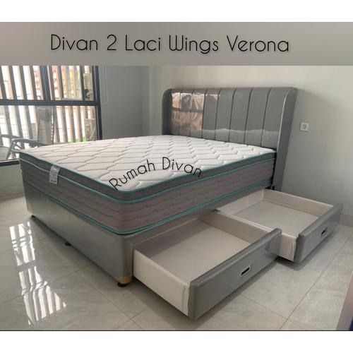 Jual Divan Dipan Tempat Tidur 2 Dan 4 Laci Besar Wings Verona Kulit ...