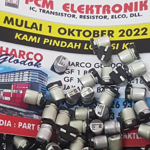 Jual solid elco smd kapasitor capasitor Elco 1uf 50v 1 mikro 50volt ...
