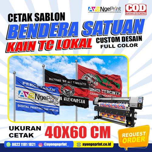 Jual Bikin Bendera Custom Kain TC Lokal Satuan - Uk.40x60cm - Full ...