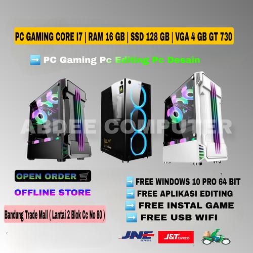 Jual CPU RAKITAN PC CORE I7 RAM 16 GB VGA 4 GB R7 250 GAMING EDITING - 2 GB GT 610 DD3, MEMORI 8 ...