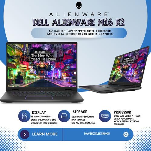 Jual DELL ALIENWARE M16 R2 ULTRA 7-155H 16GB 1TB SSD RTX 4060 8GB 16 ...