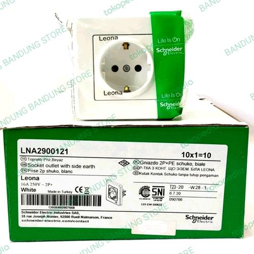 Jual SCHNEIDER LNA2900121 STOP KONTAK LEONA PUTIH STOPKONTAK 16A ...