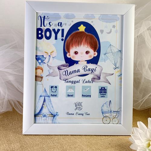 Jual Biodata Bayi Frame Cetak Foto Bingkai 20x25 Custom Hadiah Kado ...