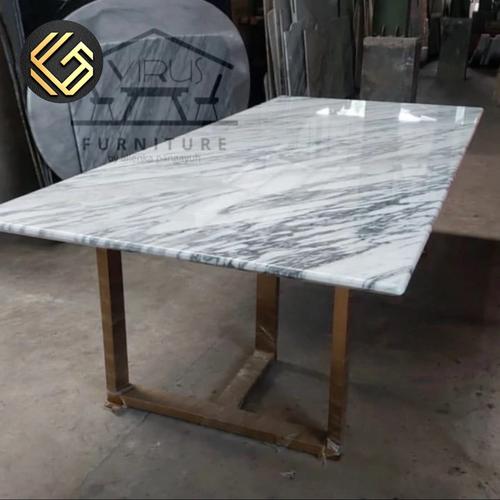 Jual Terlaris marble dining table meja marmer minimalis jepara - 140x80 ...