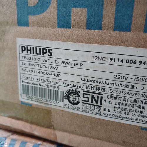 Jual PHILIPS TBS318 C 3XTL-D 18W HF Prismatic - Housing TL 60cm - Kota ...