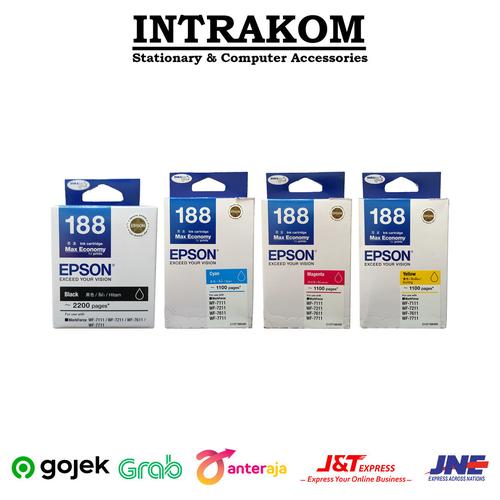 Jual Paket Tinta Cartridge Epson 188 CMYK Color Black Original New ...