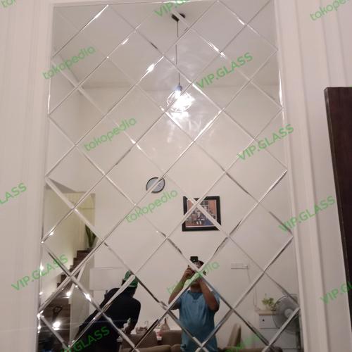 Jual kaca cermin bevel ukuran 100cm x 200cm tebal kaca 3mm - Kab ...