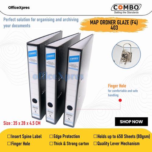 Jual Ordner F4 Folio Glaze / Ordner Sejenis Bantex / Odner Karton 403 Combo - biaya pack kcl ...