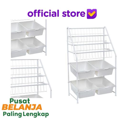 Jual Rak Buku Anak Dengan 4 Tray Plastik - Putih - Jakarta Timur - rupa ...