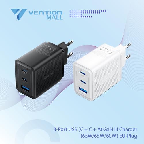 Jual Vention Charger USB GAN III 65w Iphone Android Adapter Type C Fast ...