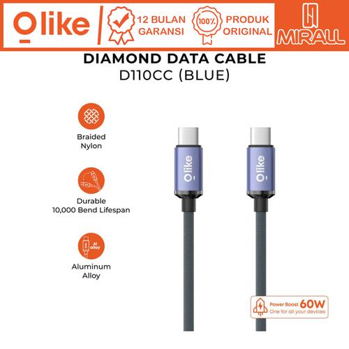 Jual Olike D110CC Diamond Data Cable Woven Type C to TypeC Braided ...