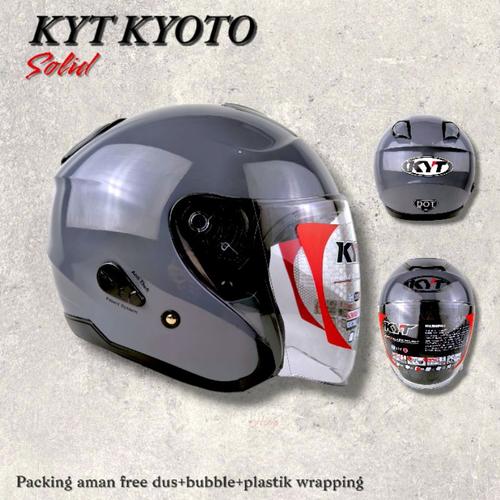 Jual KYT KYOTO DARK GREY GLOSSY | HELM KYT HALF FACE - Kota Tangerang ...