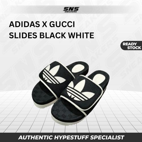 Jual Adidas x Gucci Slides Sandal Black White 100% Original - Jakarta ...