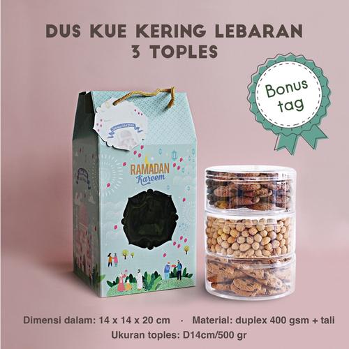 Jual Dus Kue Lebaran Muat 3 Toples 250 - 500 Gram Box Parcel Eid ...