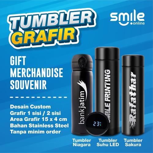 Jual TUMBLER GRAFIR CUSTOM LOGO, NAMA, TULISAN - NIAGARA, 1 SISI - Kota ...