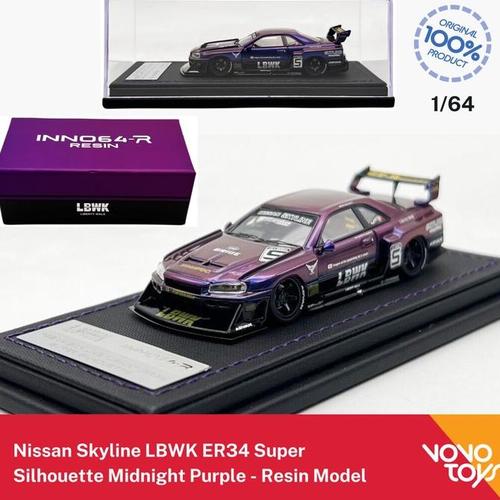 Jual Inno 1/64 Resin Nissan Skyline Lbwk Er34 Silhouette Midnight ...