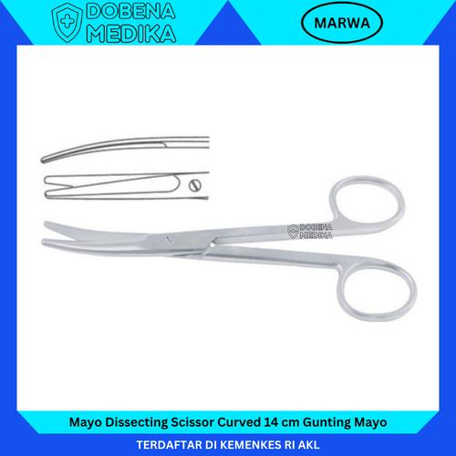 Jual Gunting Medis Mayo Dissecting Scissors Lurus Bengkok 14 17 23 cm ...