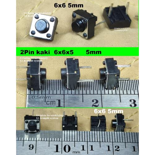 Jual Tactile Switch 6x6 5mm 2pin kaki 2kaki tekan 2 Pin push 6mm 6x6x5 ...