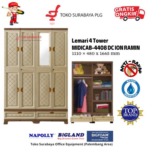 Jual Lemari Pakaian Baju Plastik 4 pintu Napolly MIDICAB 4408 DC iON ...